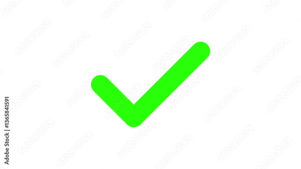green check mark tick isolated 4k animation. 3D check mark icon, tick ...