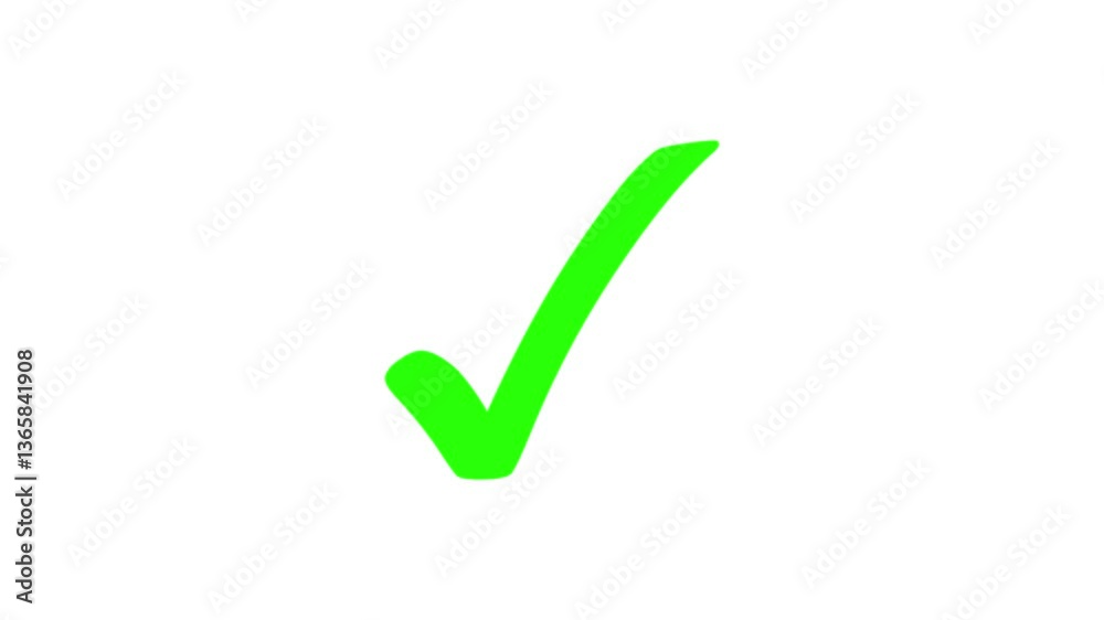 green check mark tick isolated 4k animation. 3D check mark icon, tick ...