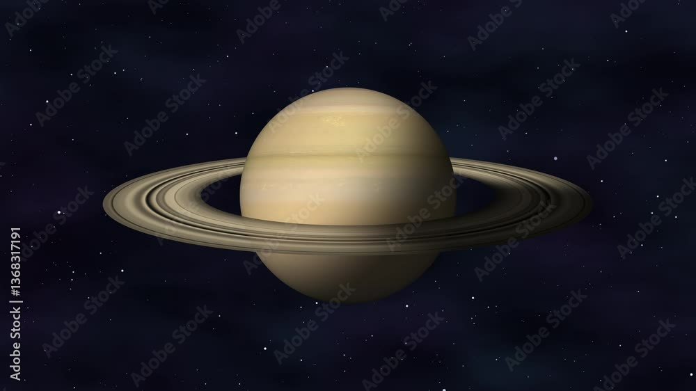 Saturn - Rotating 3D Planet On Space Background Loop Stock Video ...