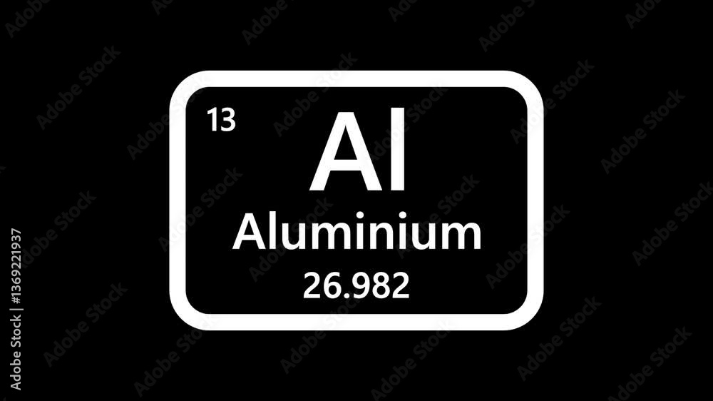 Aluminum element icon, Periodic table element Aluminum icon. Element of ...