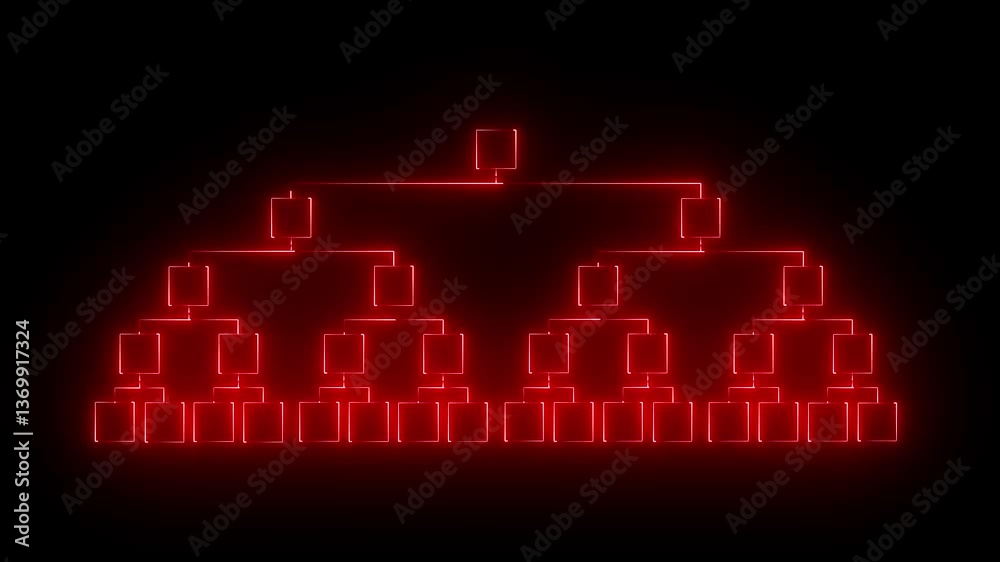 Fighting tournament bracket. Empty contest chart template. Neon ...