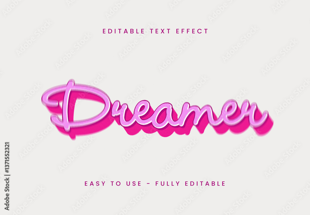Pink Script Handwritten Font Cursive Blurry Text Effect Stock Template ...