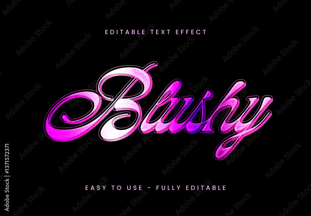 Pink and Purple Gradient Calligraphic Script Font Outline Text Effect ...
