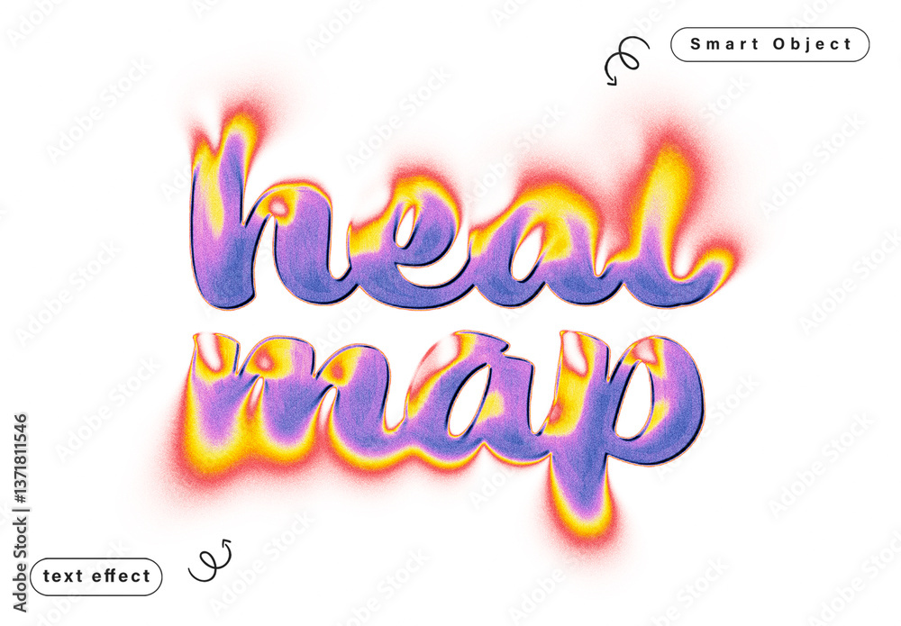 Vibrant Heat Map Text Effect Design Template Stock Template | Adobe Stock