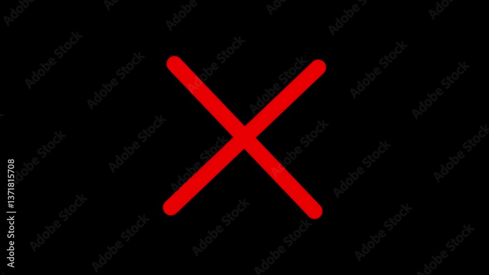 cross mark animation, Wrong Symbol in Motion graphic, Red X letter ...