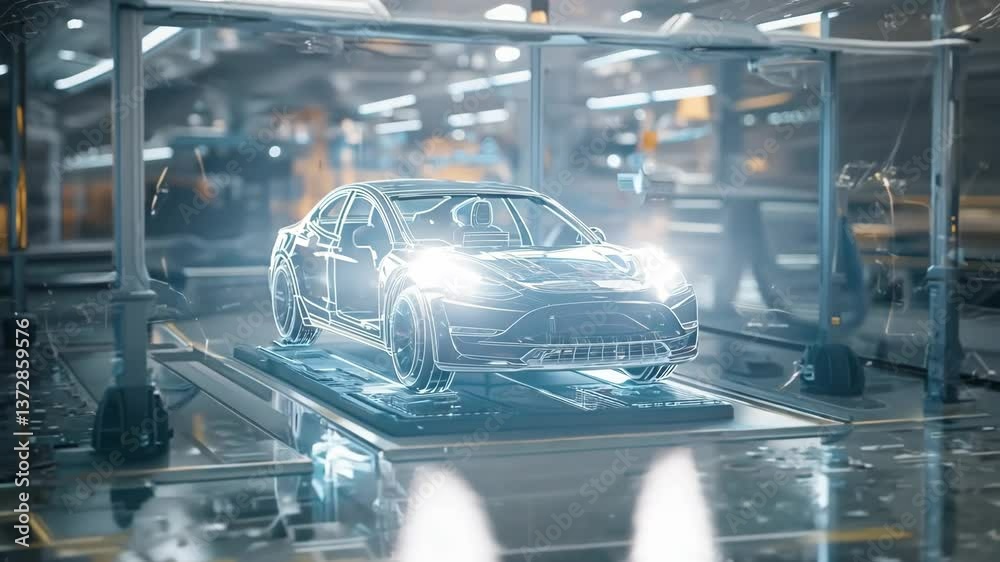 Technician Activates Smart Factory Floor. Advanced Manufacturing ...