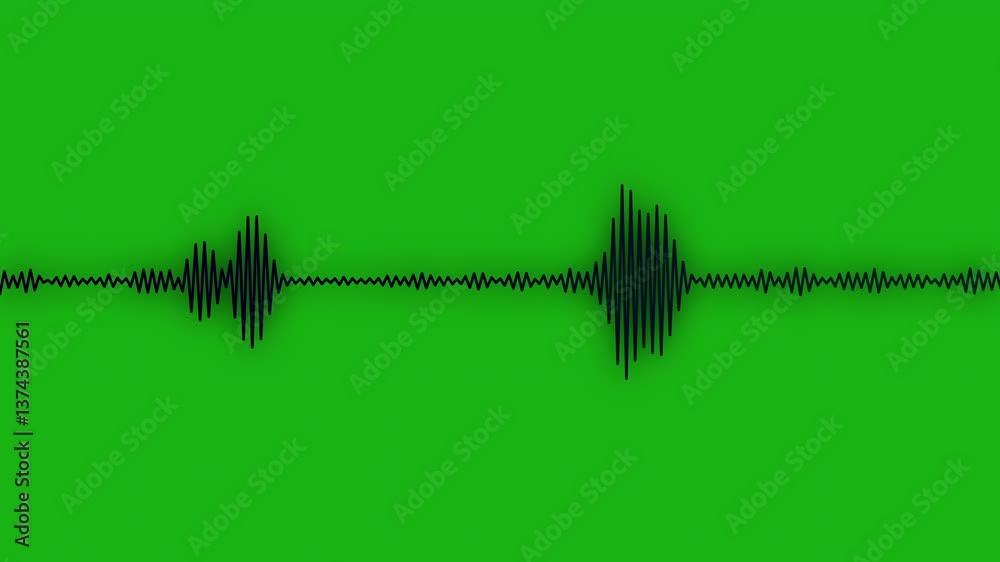 4k abstract music sound wave or audio wavefrom isolated on green screen ...