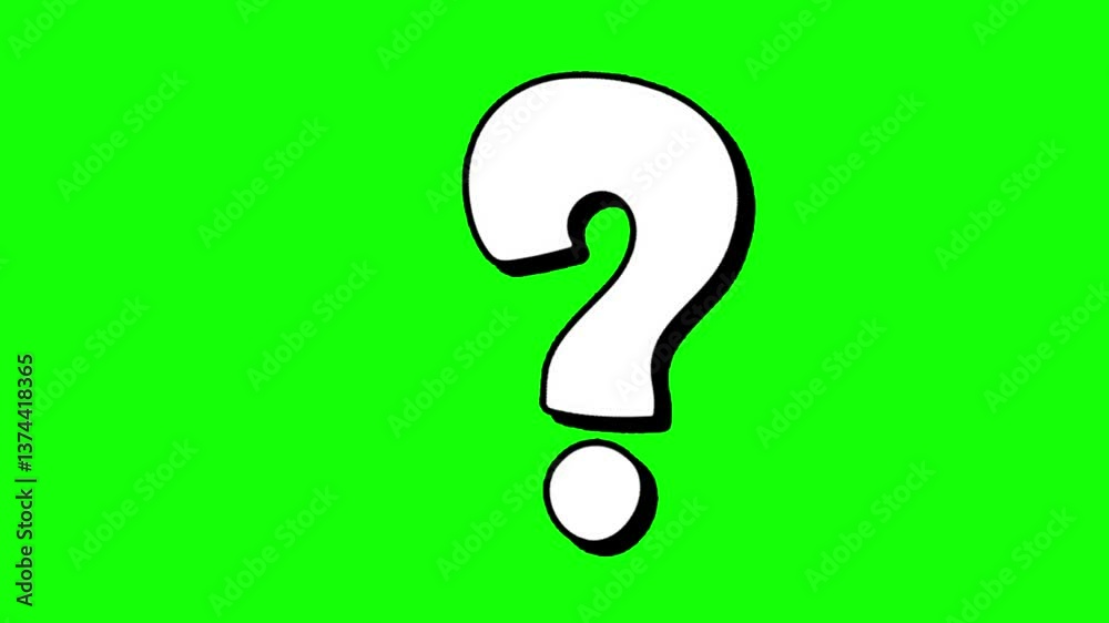 Question mark animation pop up question mark flat alpha looping 4k ...
