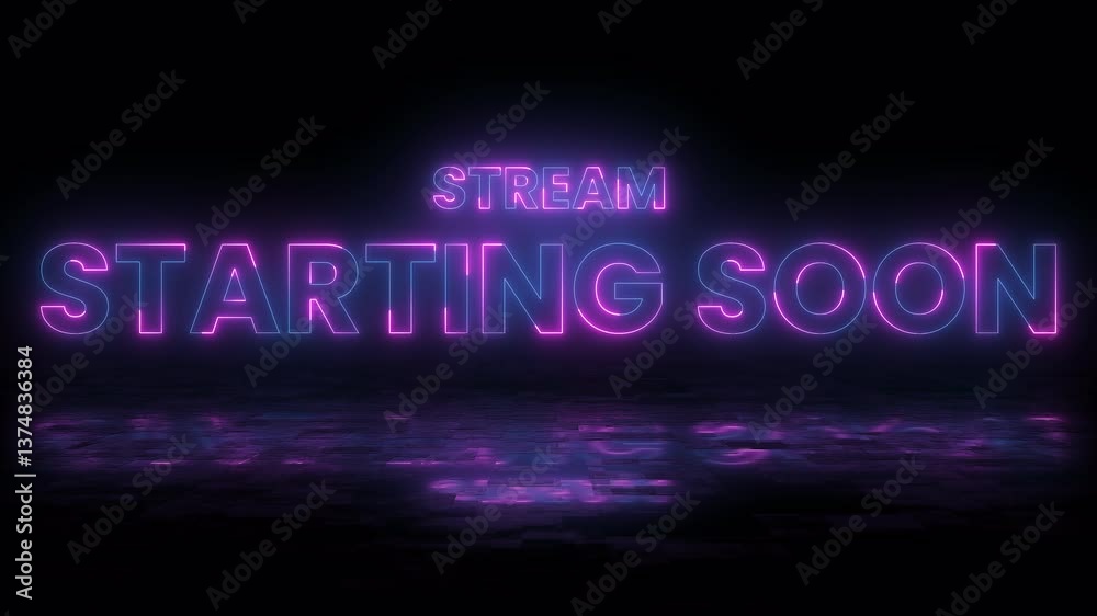 Wideo Stock: Stream starting soon neon text animation suitable for ...