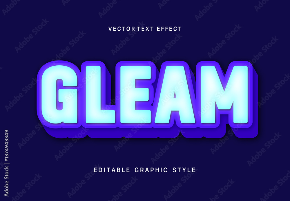 Glow Extruded Text Effect Stock Template | Adobe Stock