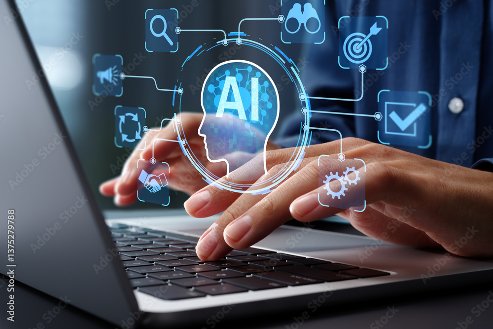 AI agent supporting business processes with automation technology ...