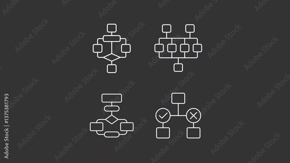 Organizational diagrams animation library. Hierarchy structures ...