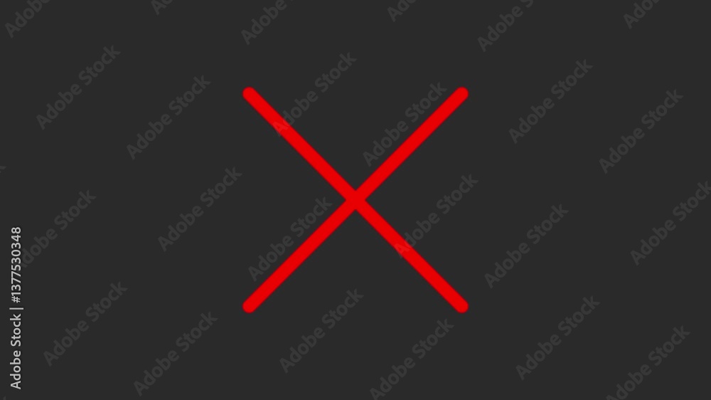 cross mark animation, Wrong Symbol in Motion graphic, Red X letter ...