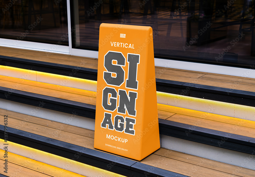 Standing Wayfinding Sign Mockup Stock Template | Adobe Stock