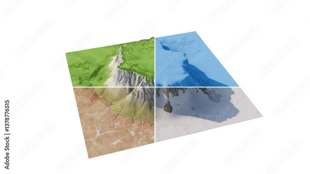 Vidéo Stock Animation of 3D model of mesa with changing textures to ...