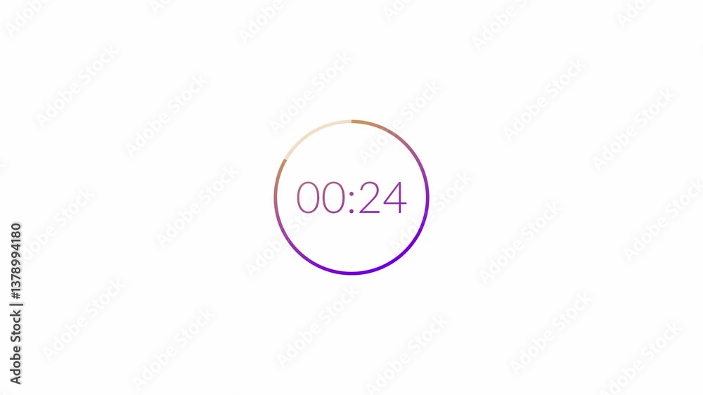 30 second countdown timer animation from 30 seconds to 0 seconds on a ...