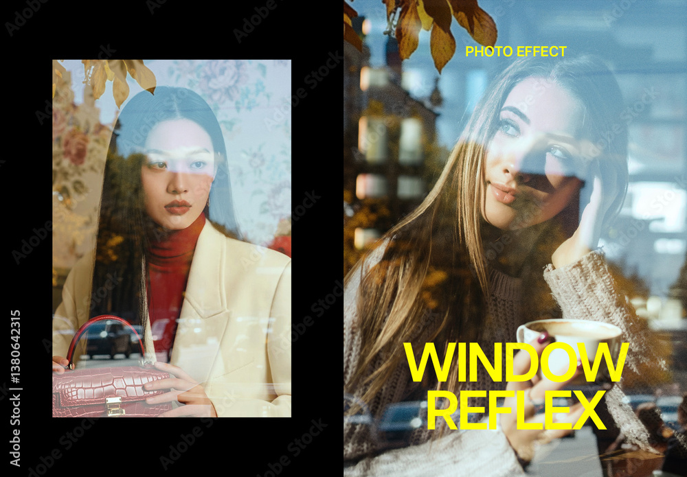 Window Reflection Poster Template Effect Mockup Stock Template | Adobe ...