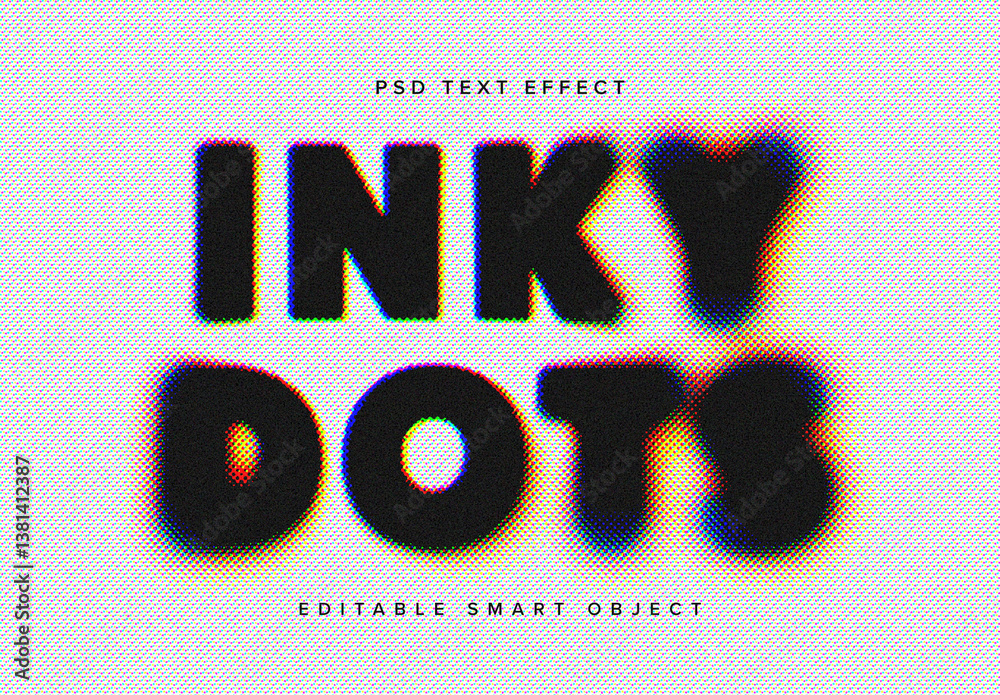 Halftone Ink Bleed Text Effect Mockup Stock Template | Adobe Stock