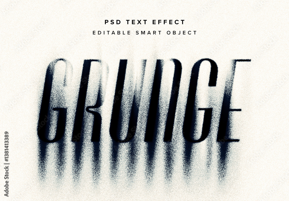 Dissolving Grain Text Effect Mockup Stock Template | Adobe Stock