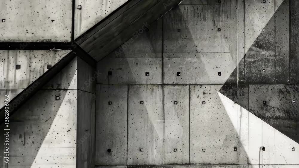 Sharp angles and geometric patterns are highlighted in this concrete ...