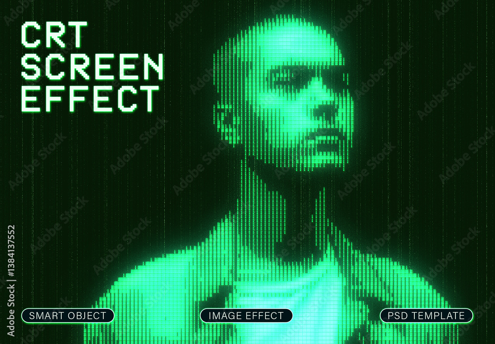 CRT Screen Effect Image Effect Stock Template | Adobe Stock