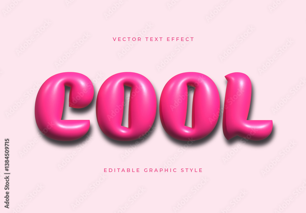 Pink Fun Bold Glossy Comic 3D Text Effect Stock Template | Adobe Stock