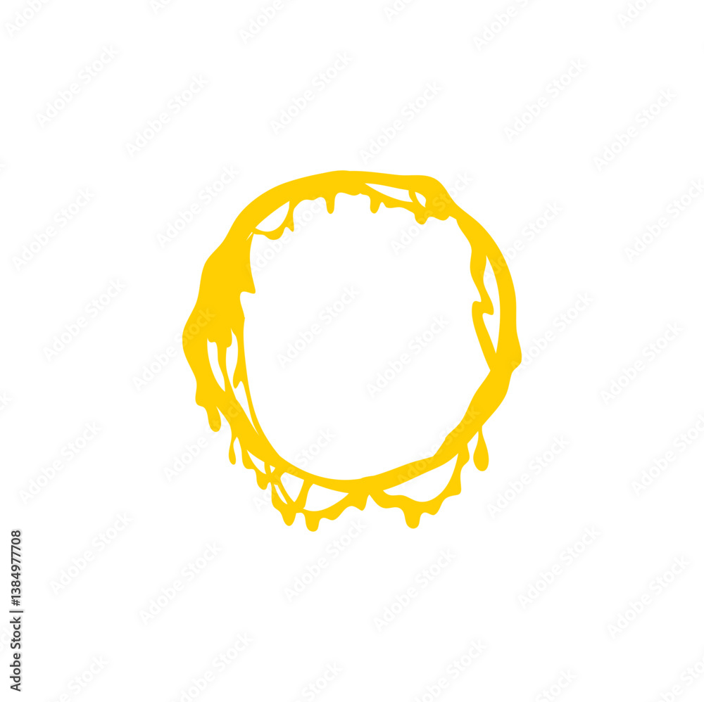 Poster Melting cheese frame border with mellow dripping stretches ...