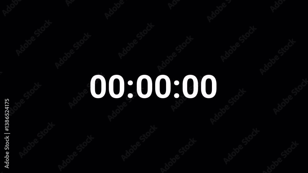 Five seconds countdown timer animation from 5 seconds to 0 seconds on ...
