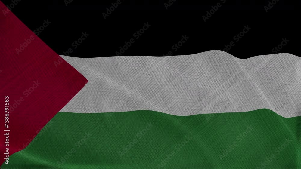 Flag of Palestine, Palestine 3D Animation flag waving in the wind. 4K ...