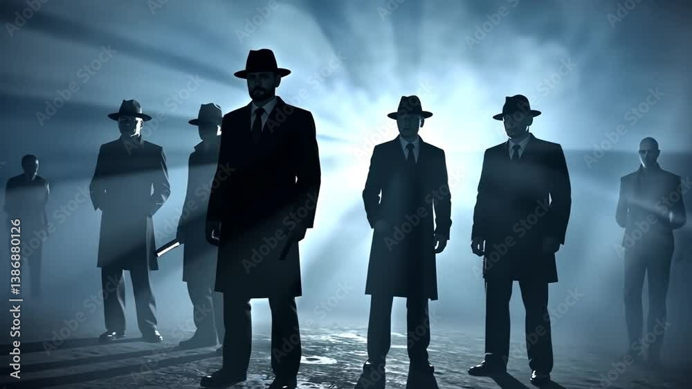 Gangsters, Mafia, Crime, Silhouette, Night, Mystery, Shadows, Men ...