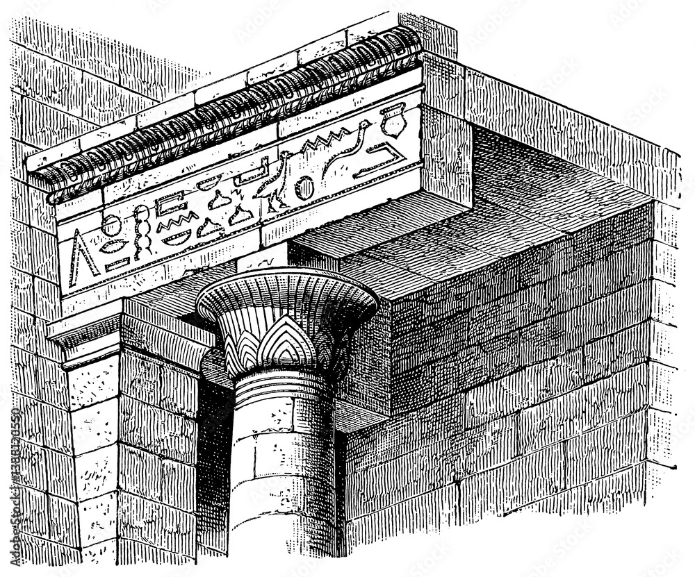 Poster Egyptian entablature with pillar and column – Wall Art | UkPosters