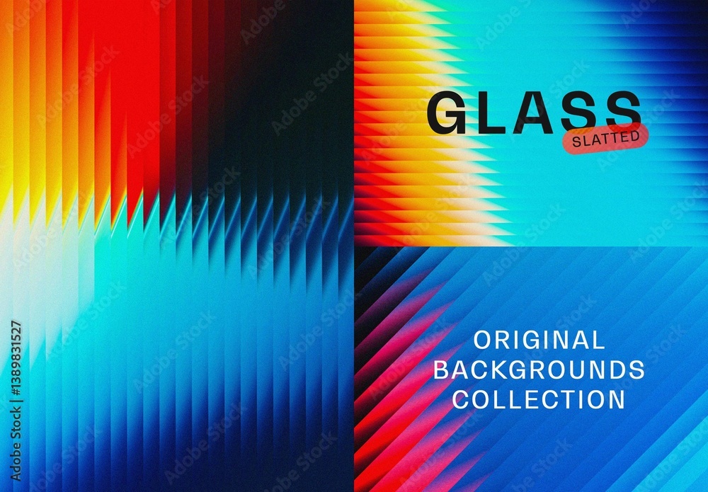 Horizontal Slatted Glass Backgrounds Stock Template | Adobe Stock