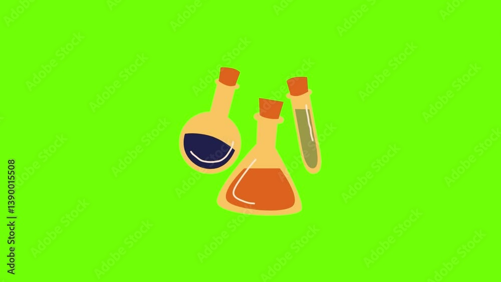 Animated Science Experiment, Lab Beakers & Test Tubes, animated vedio ...