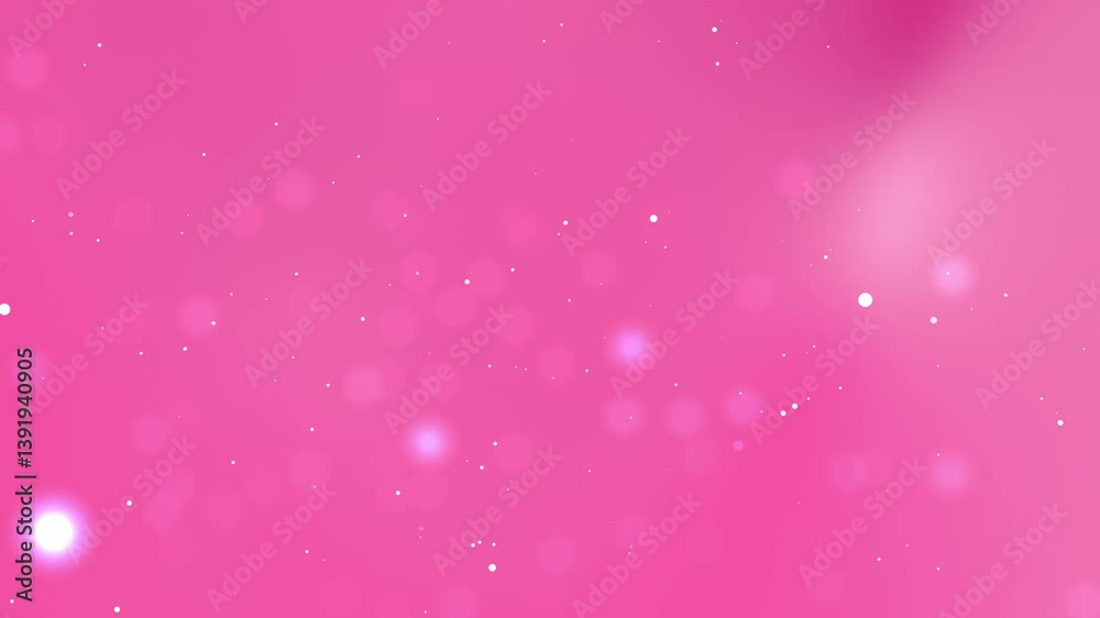 pastel deep pink background with white bokeh dot particle form left ...