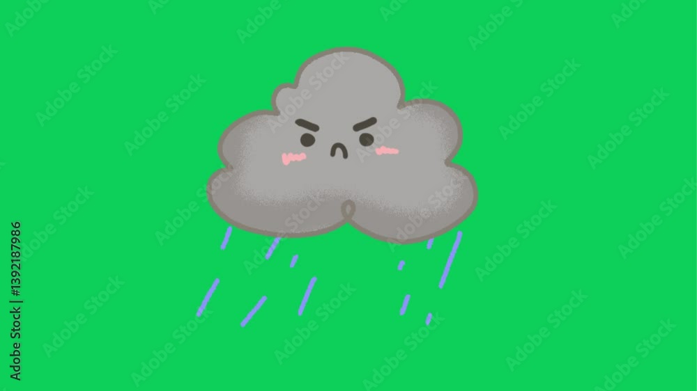 rain cloud with rainfall 2D object animation. Cloudy weather symbol ... rain cloud with rainfall 2D object animation. Cloudy weather symbol ...