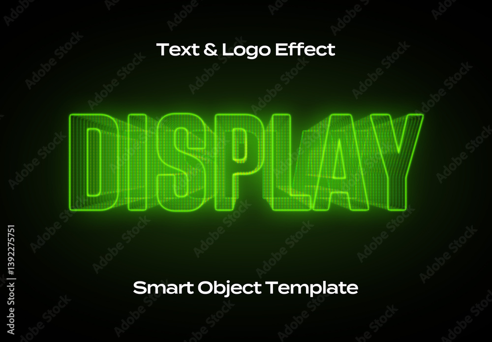 Screen Monitor TV VHS Display Text Logo Style Effect Mockup Logotype ...