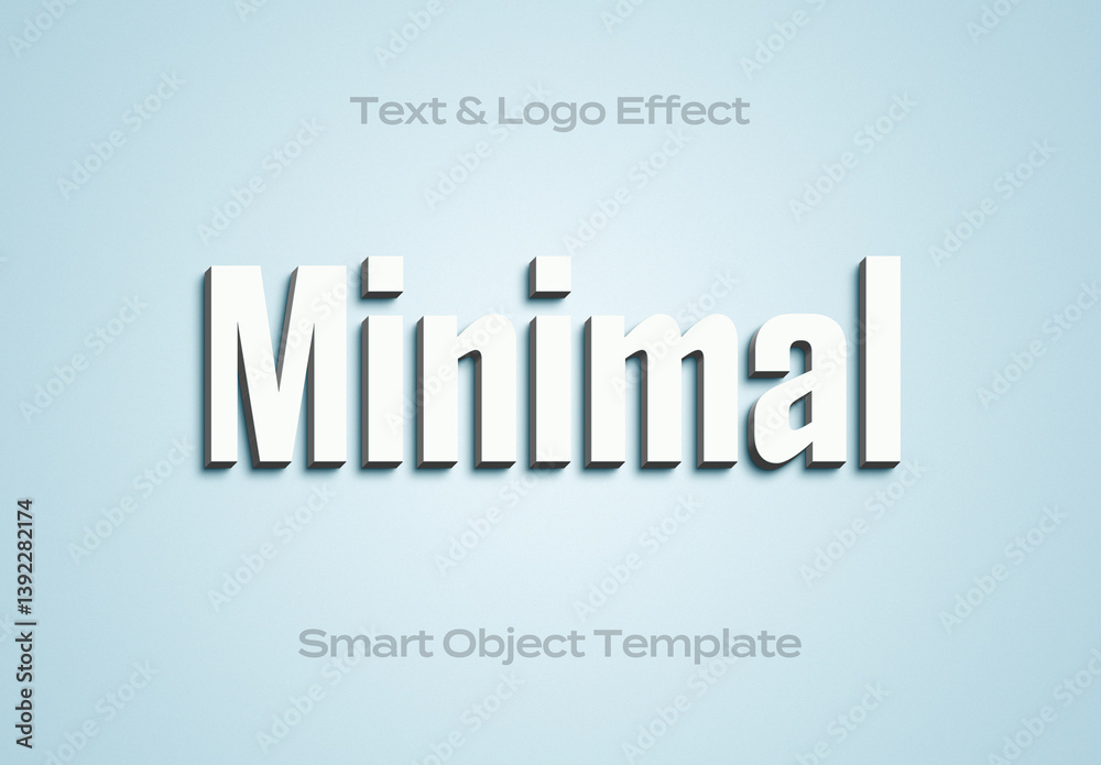 Minimal Clean White 3D Simple Text Logo Style Effect Mockup Logotype ...