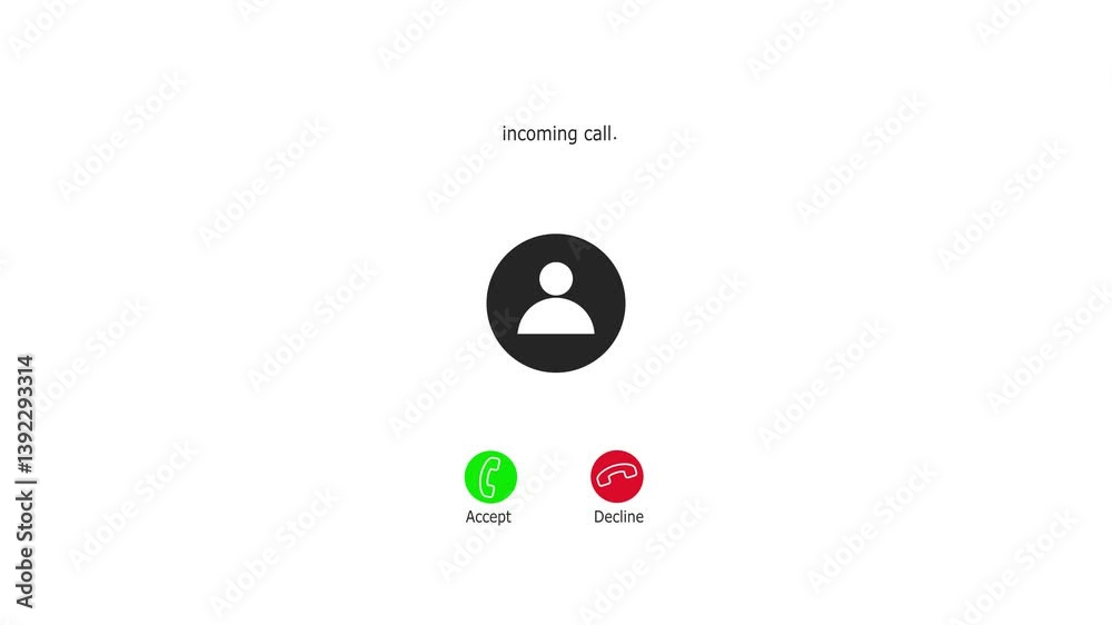 incoming Call ring icon on transparent background, Animation of ...