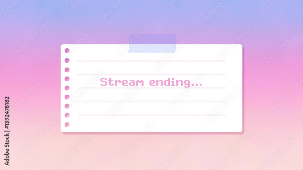 Stream ending cute screen pixel font with typing effect 4k animation ...
