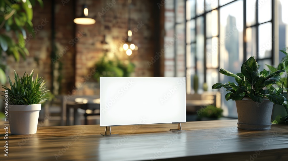 Poster Blank Tabletop Display for Restaurant or Cafe Menu with Modern ...