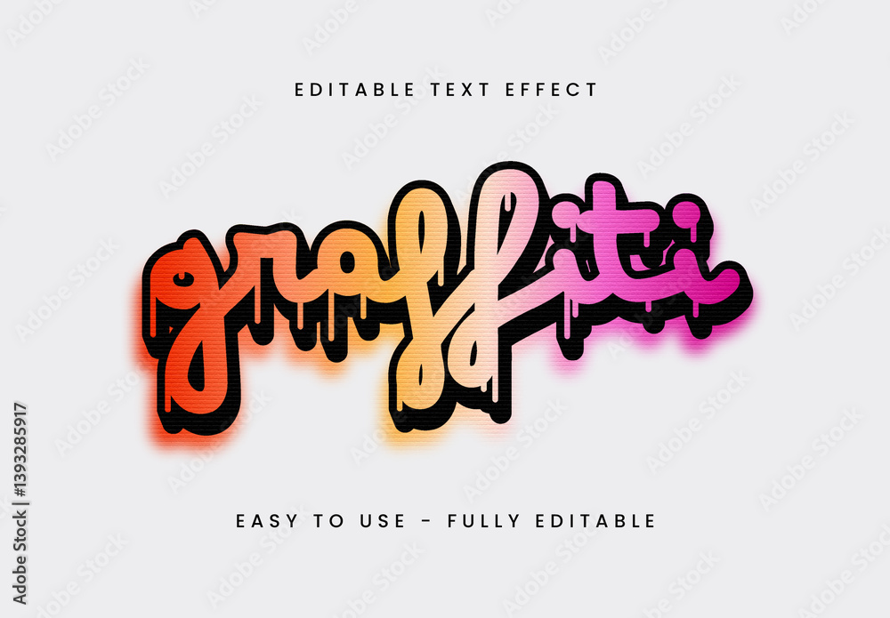 Colorful Dripping Script Graffiti Font Gradient Strong Street Text ...