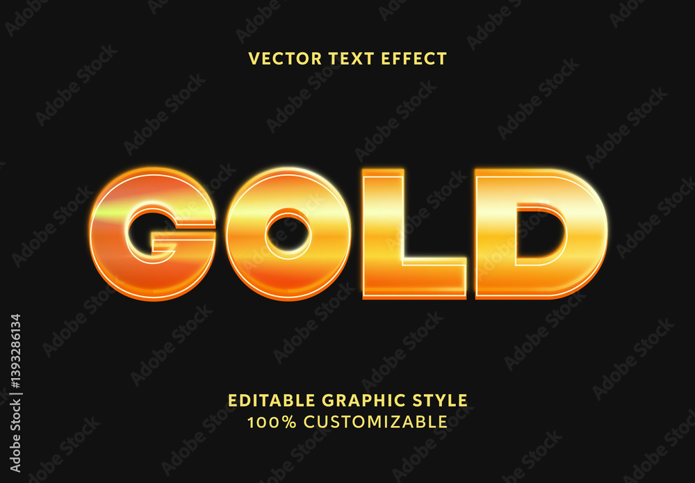 Metallic Gold Text Effect Stock Template | Adobe Stock