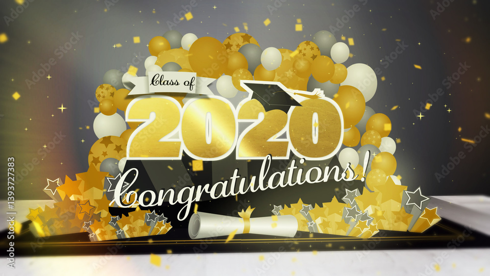 Graduation Title Pop up Card Intro Stock Template | Adobe Stock