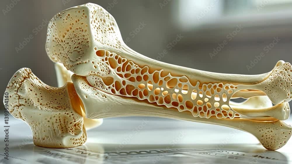 Vidéo Stock Intricate Bone Structure: A Detailed 3D Model of a Bone's ...
