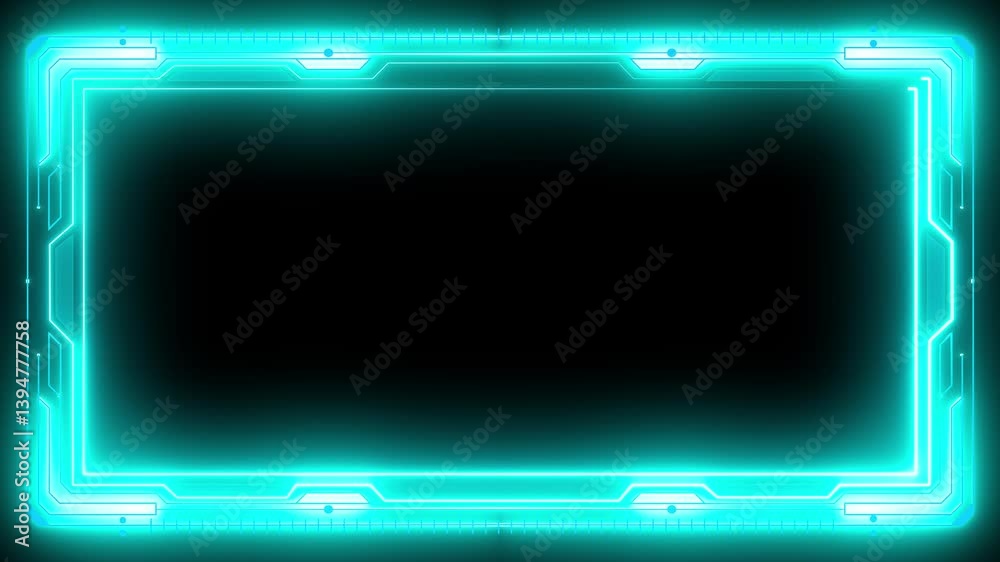 Technology HUD Loop Animation. Frame border HUD element.Abstract ...