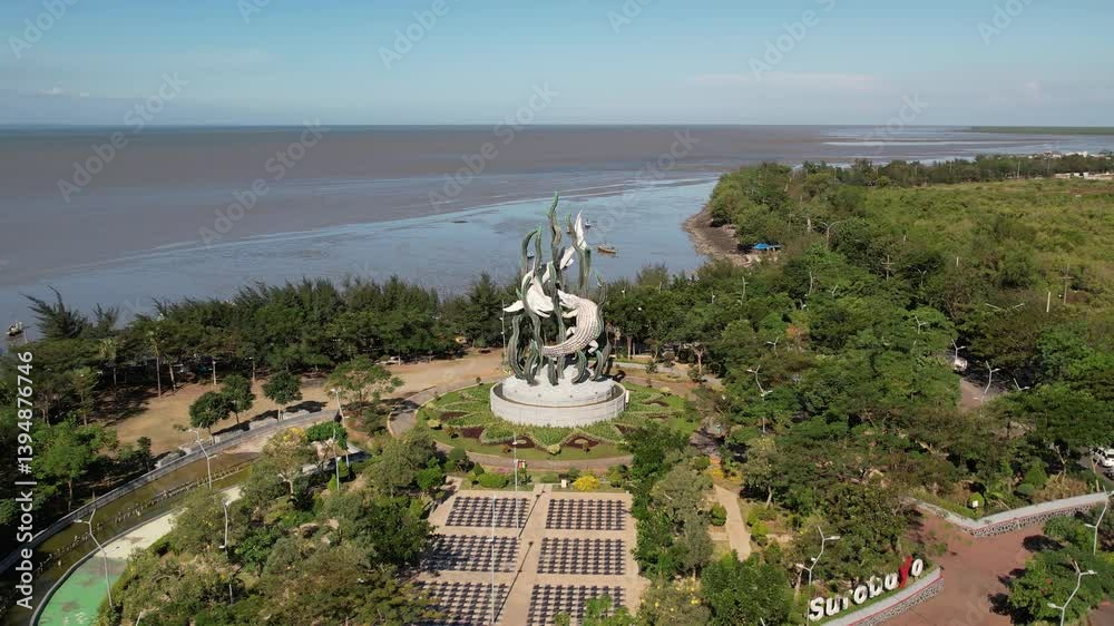 Surabaya, Indonesia - February 7, 2022: Aerial view of Surabaya ...