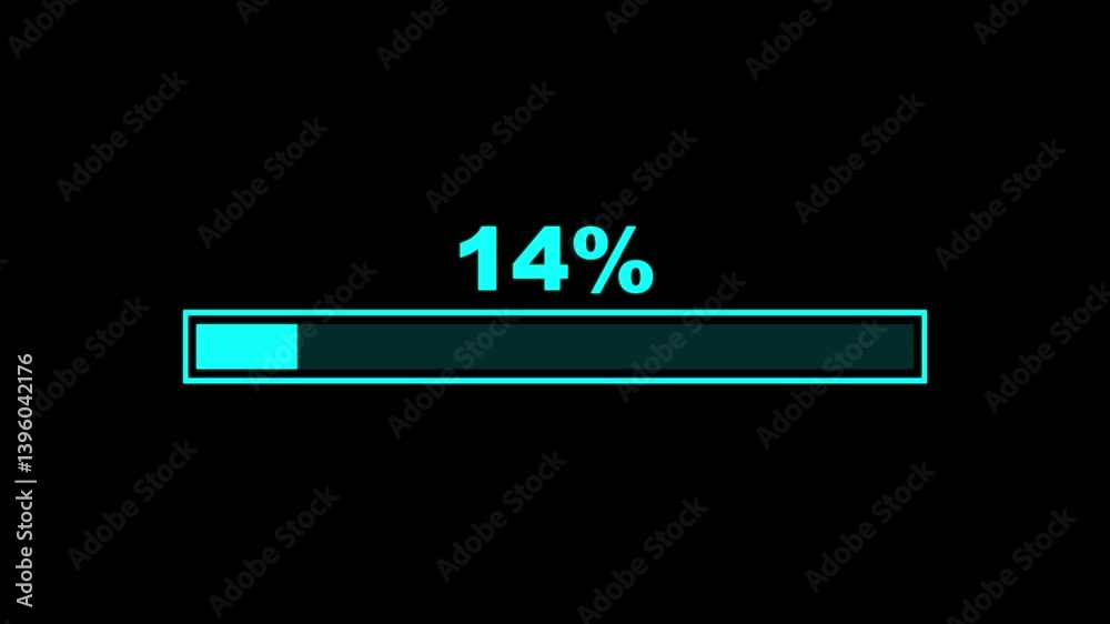 Futuristic hud uploading progress bar with distortion effect isolated ...