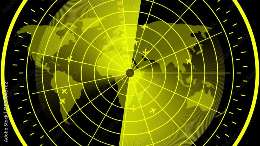 Vidéo Stock Radar screen animation on black background. Signal ...