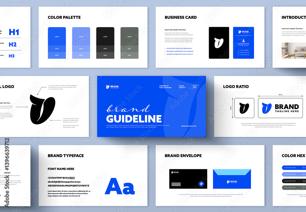 Modern And Clean Brand Guidelines Design Layout Stock Template | Adobe ...