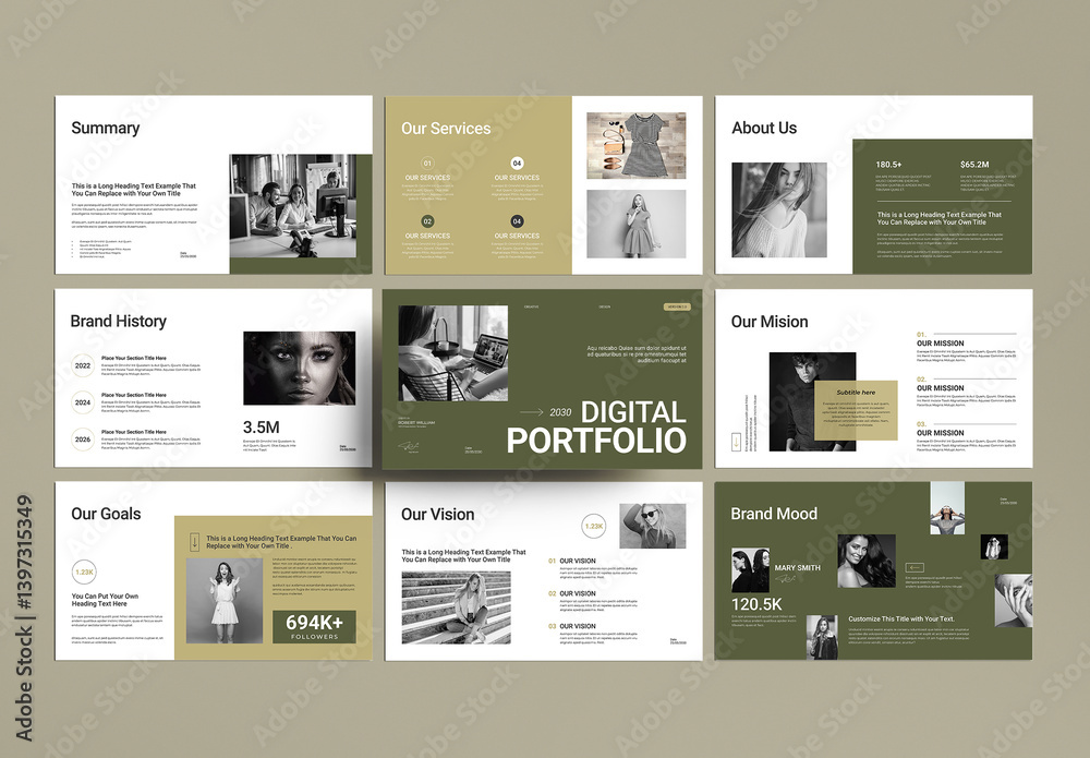 Digital Portfolio Presentation Template Stock Template | Adobe Stock